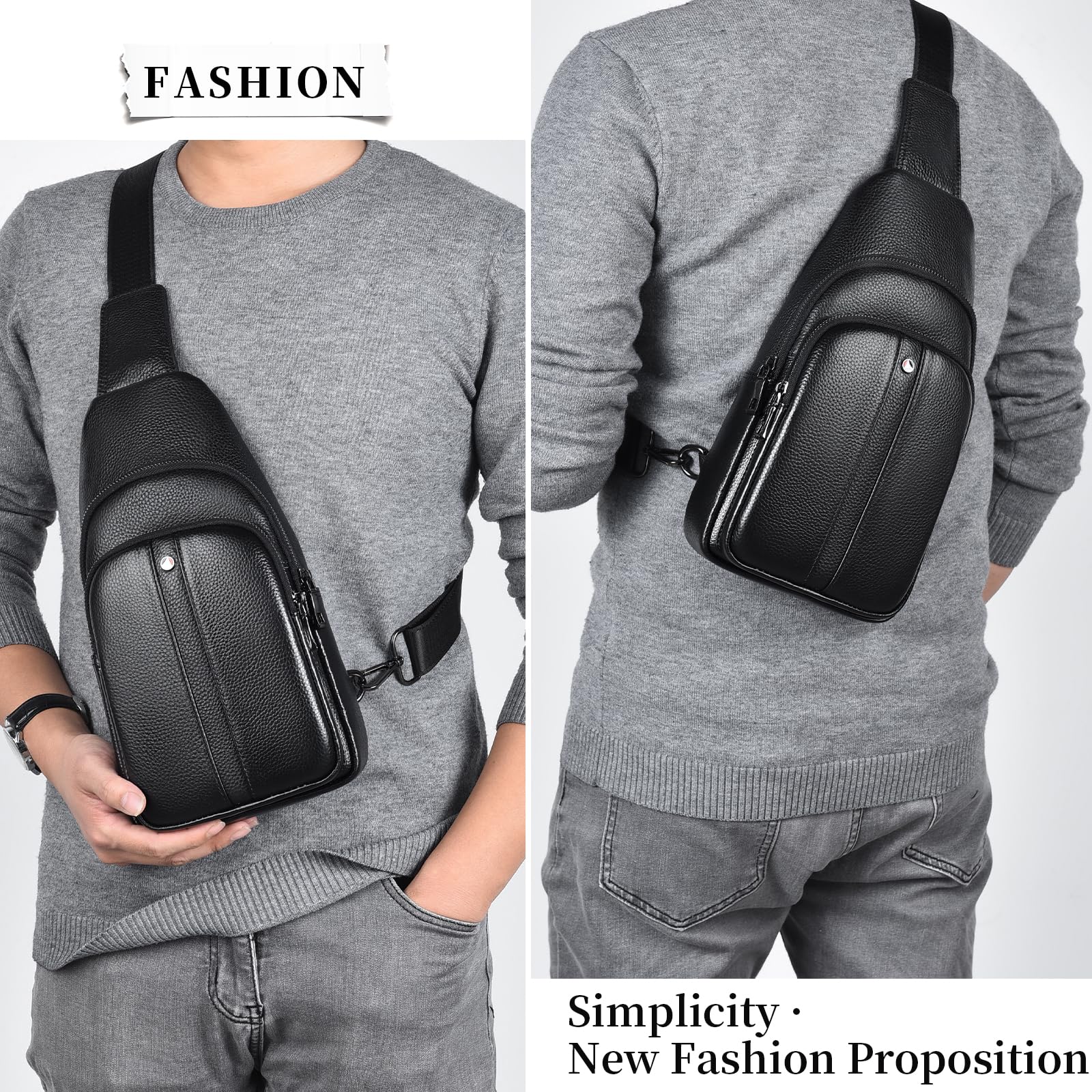 FSD.WG sling Backpack for Men Chest Bag Crossbody Shoulder Bags Travel Bag Purse for Men with Water Resistant