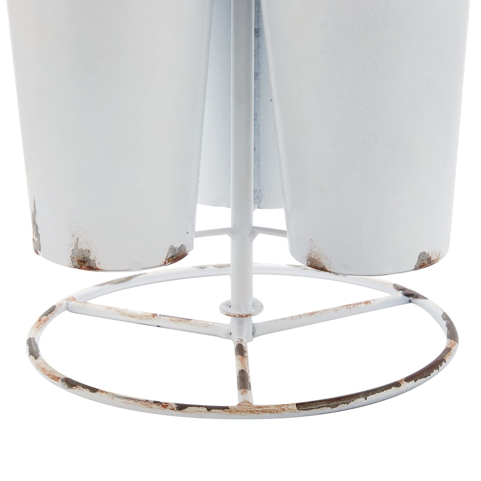 Rotating Kitchen Utensil Holder for Countertop with 3 Compartments, White Flatware Caddy (6 x 10 In)