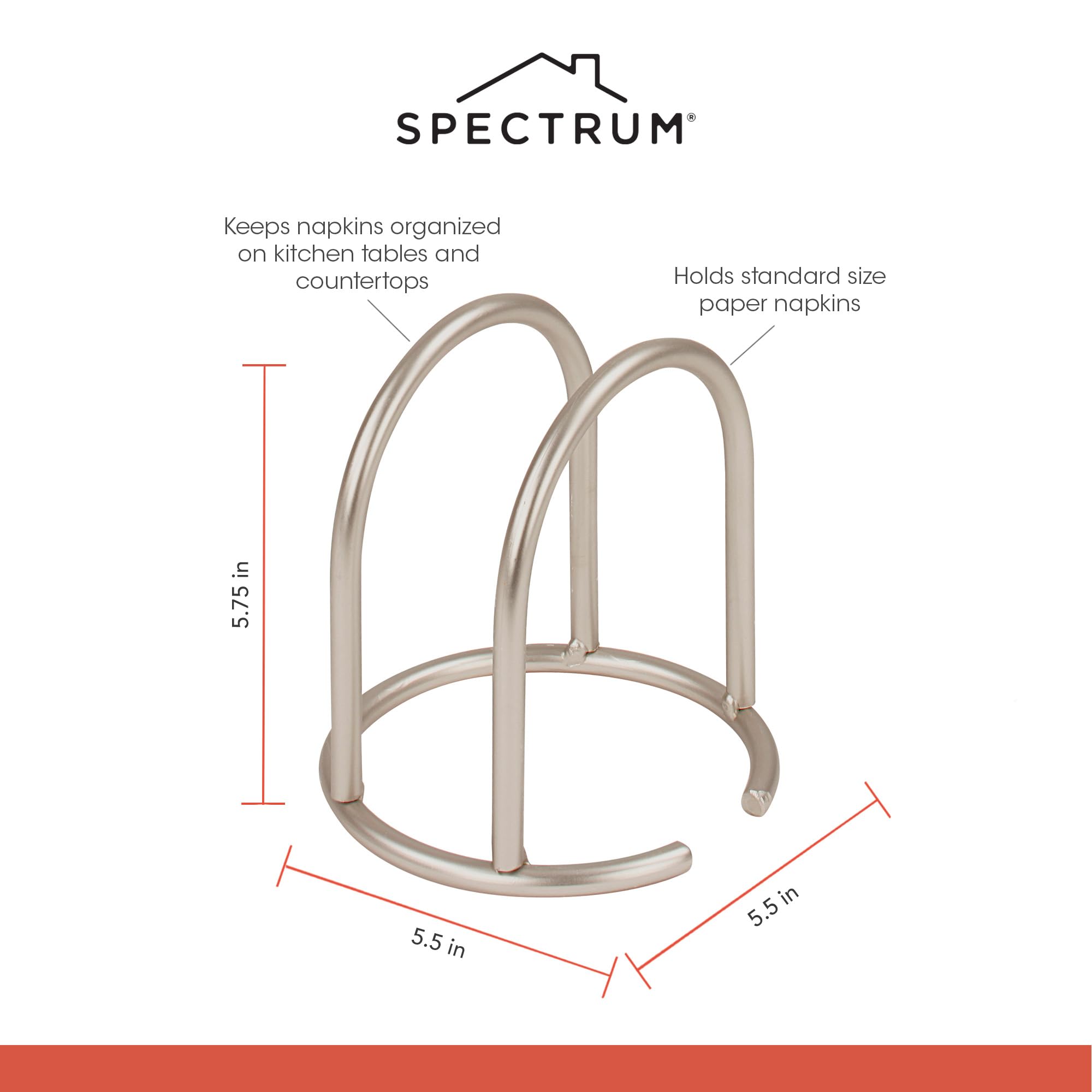 Spectrum Spectrum diversified satin nickel euro napkin holder, 0.25 Ounce
