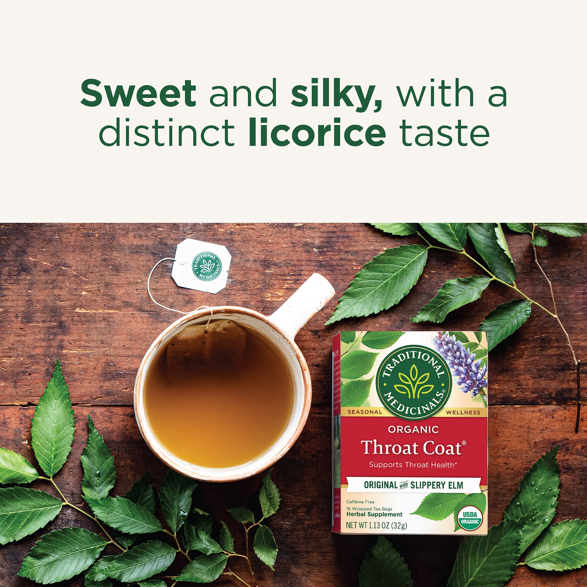 Traditional Medicinals Organic Throat Coat Seasonal Tea, 16 Count (Pack of 6)