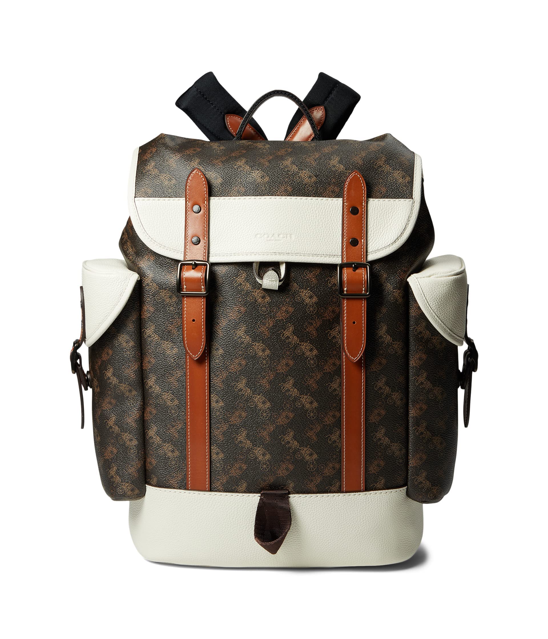 COACH Hitch Backpack in Horse and Carriage Coated Canvas Ji/Truffle/Chalk One Size