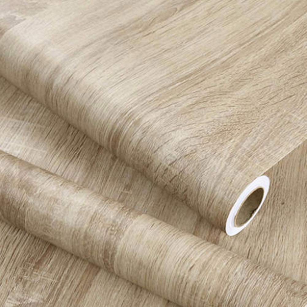 Light Grey Rustic Wood Grain Film Wall Paper Dresser Shelf Drawer Liner Vinyl Covering Table Desk Sticker,15.8inch by 79inch