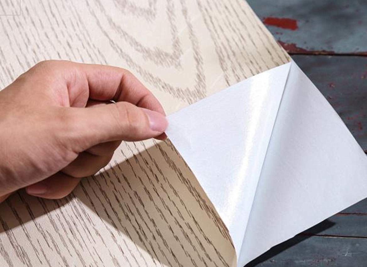 Light Grey Rustic Wood Grain Film Wall Paper Dresser Shelf Drawer Liner Vinyl Covering Table Desk Sticker,15.8inch by 79inch
