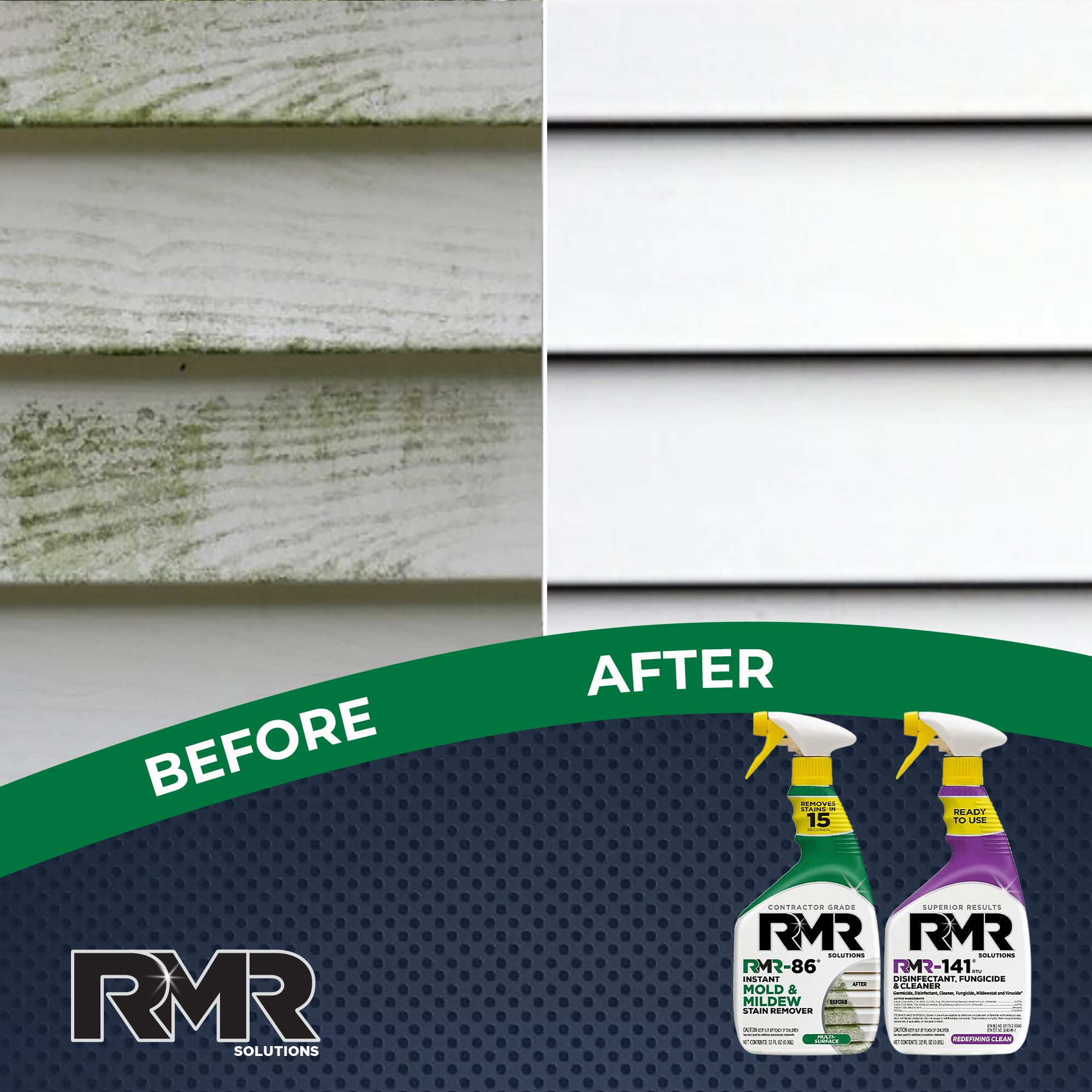 RMR Brands Complete Mold Killer & Stain Remover Bundle - Mold and Mildew Prevention Kit, Disinfectant Spray, Mold and Mildew Stain Remover, Includes 2 - 32 Ounce Bottles