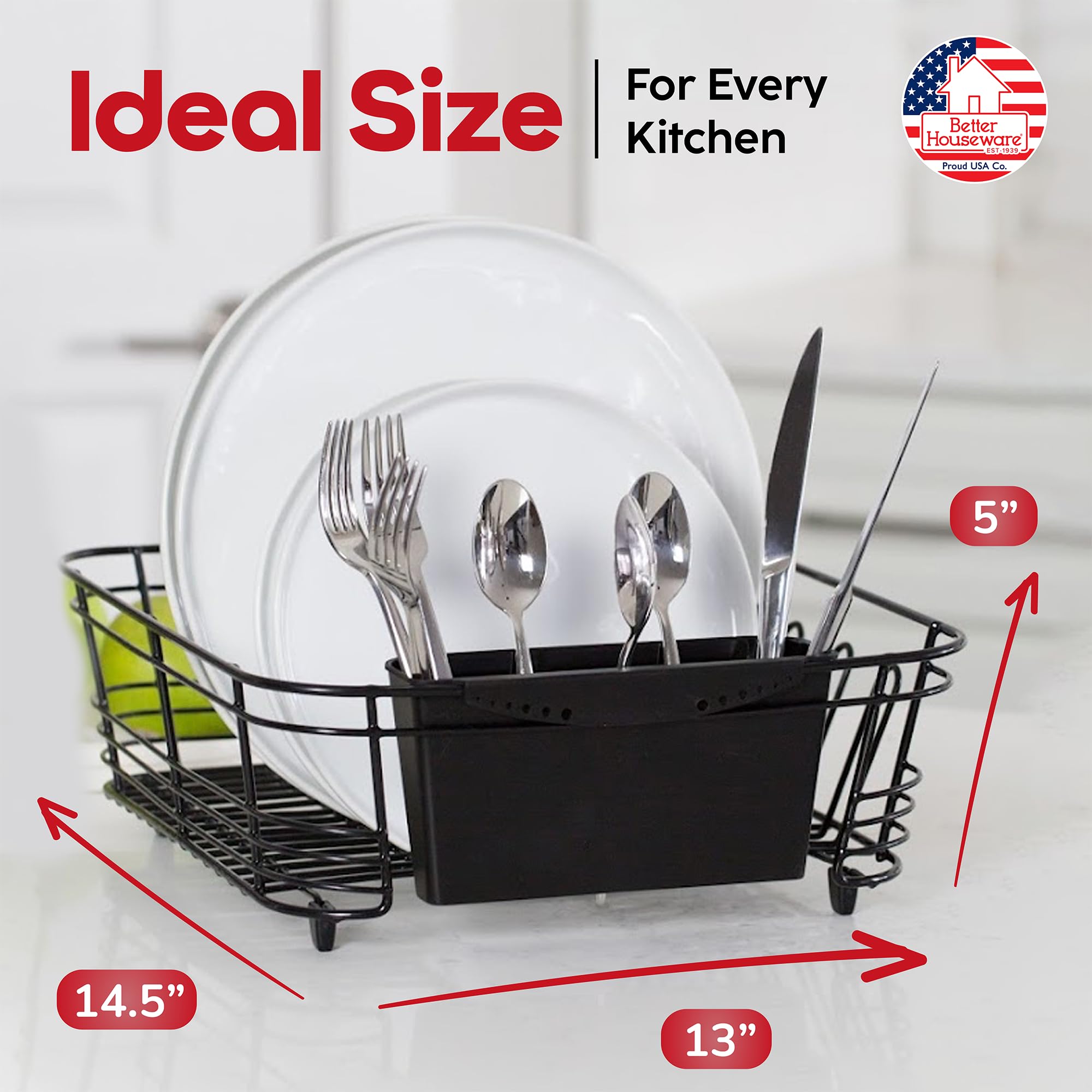 Better Houseware 1420/E Dish Drainer, standard, Black