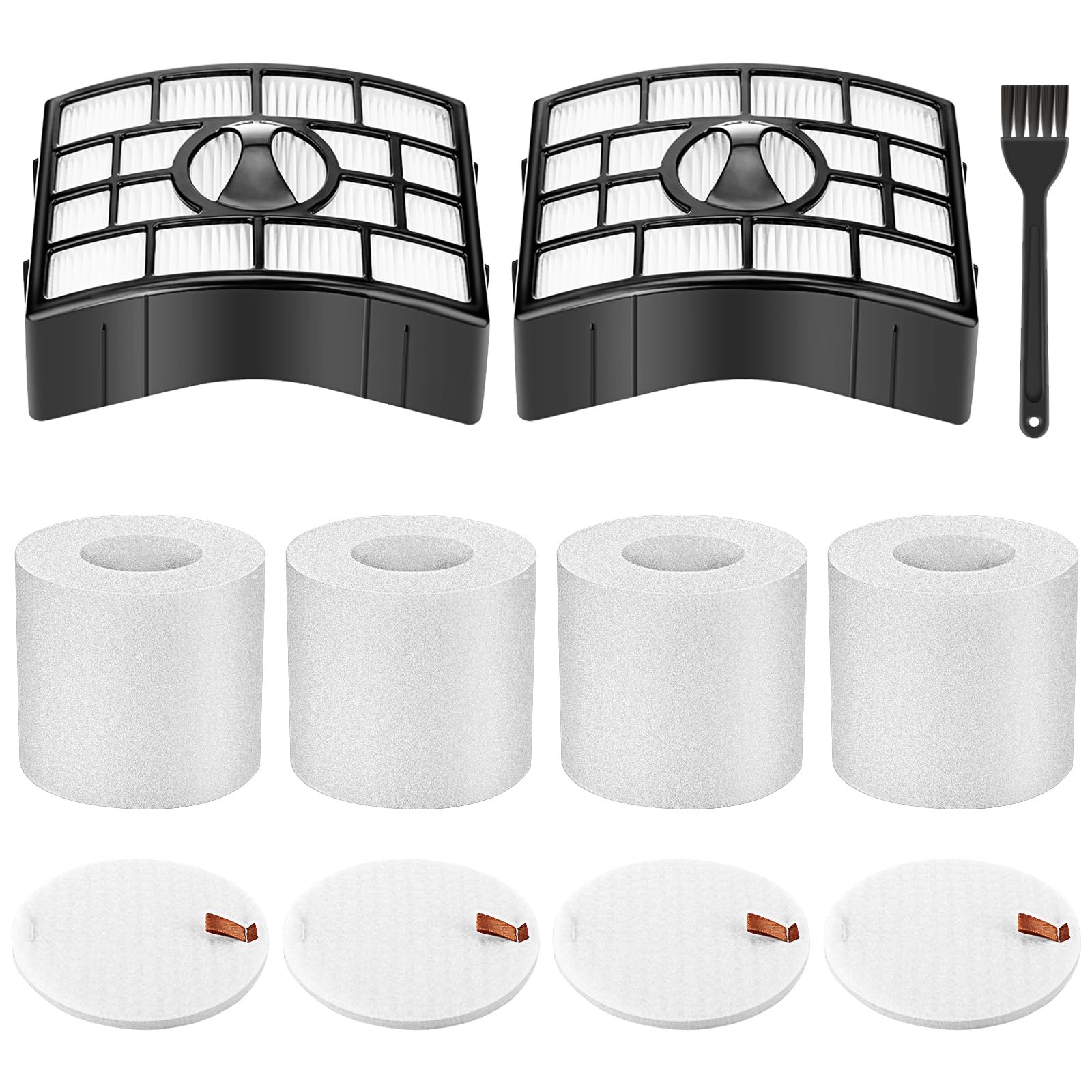 4+2 Pack NV752 AZ1002 Replacement Filters Set for Shark NV650 NV750 Series Shark Rotator Powered Lift-Away NV650, NV650W, NV651, NV652, NV750W, NV751, NV752, NV831, NV835, AX950, AX951, AX952, ZU632, AZ1000W, AZ1002, AZ1002BRN, Replaces XFF650 & XHF650