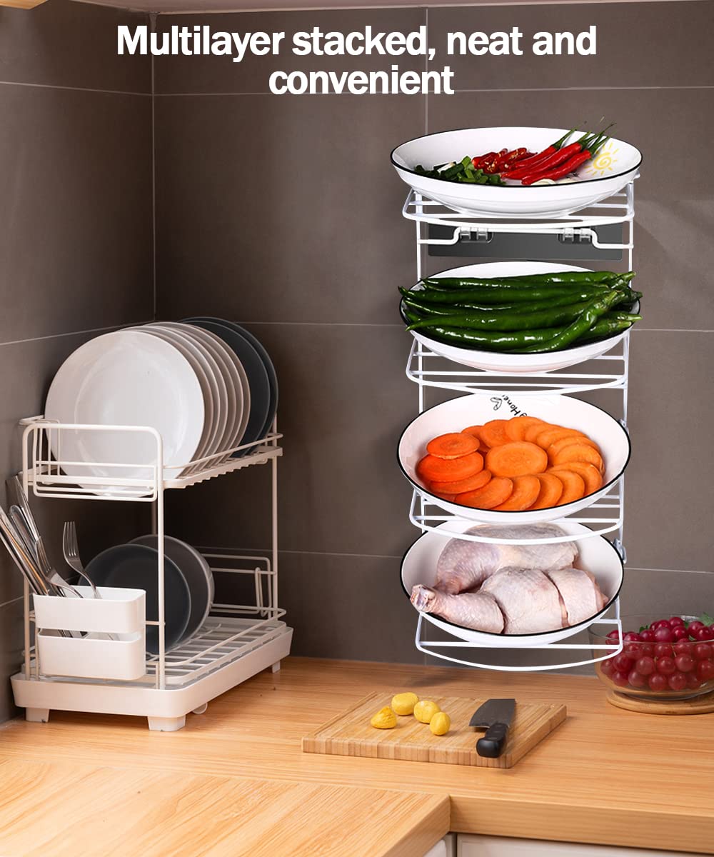 SWRDHJ Kitchen Wall-Mounted Fruit and Vegetable Preparation Tray with Vegetable Stacking Storage Rack, hot Pot Tray Multi-Layer Classification Tray Fruit Preparation Tray Food Vegetable Tray Rack