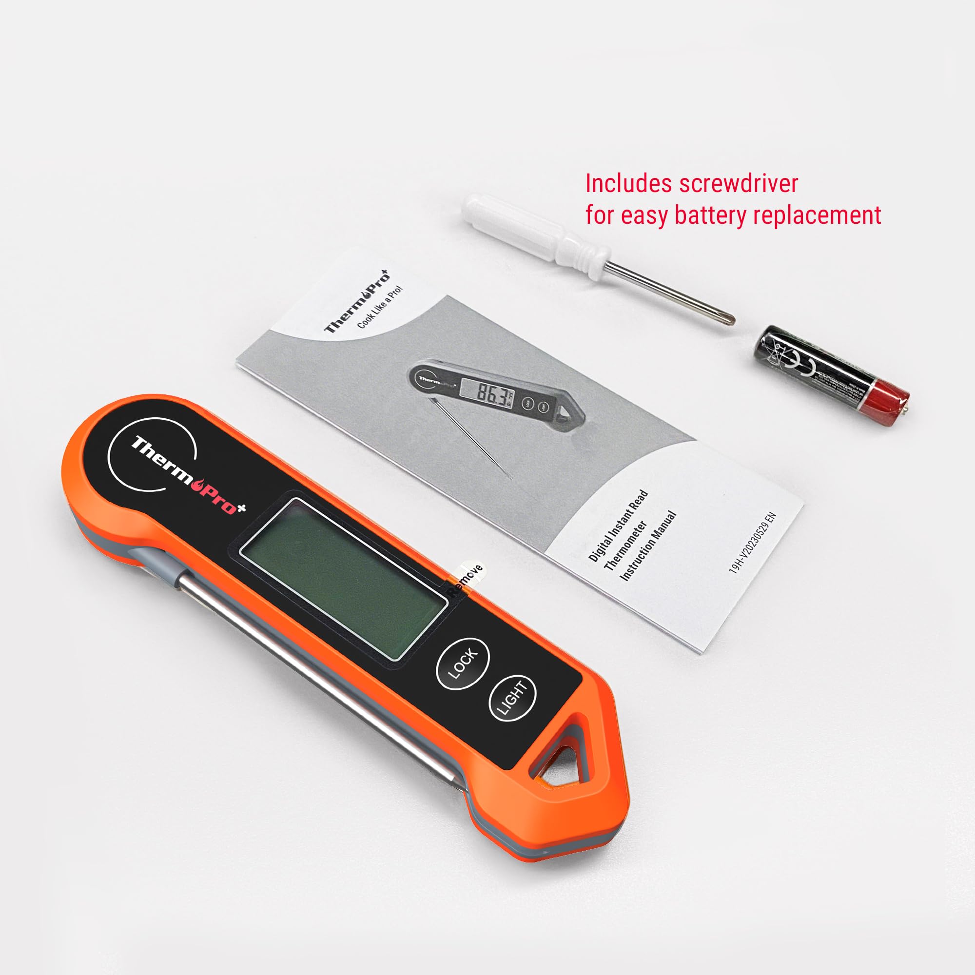 ThermoPro TP19H Digital Meat Thermometer for Cooking with Ambidextrous Backlit and Motion Sensing Kitchen Cooking Food Thermometer for BBQ Grill Smoker Oil Fry Candy Instant Read