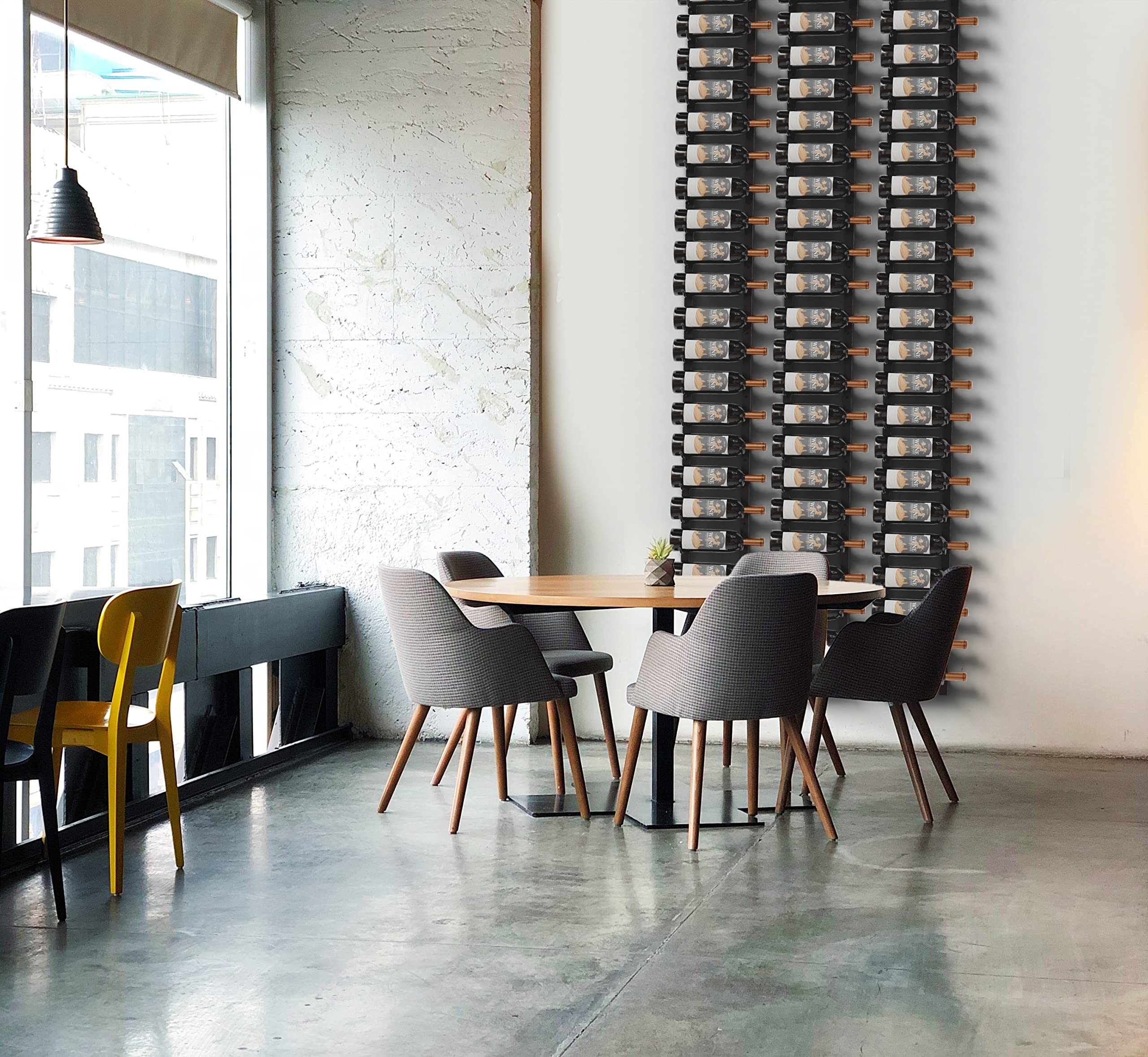 Jagged Ridge Wine Rooms 12 Bottle Wall Mounted Wine Rack Hanging Wall Wine Rack - Stylish & Modern Wine Storage Rack, Alloy Steel, Colour - Matte Black Powder Coat Finish