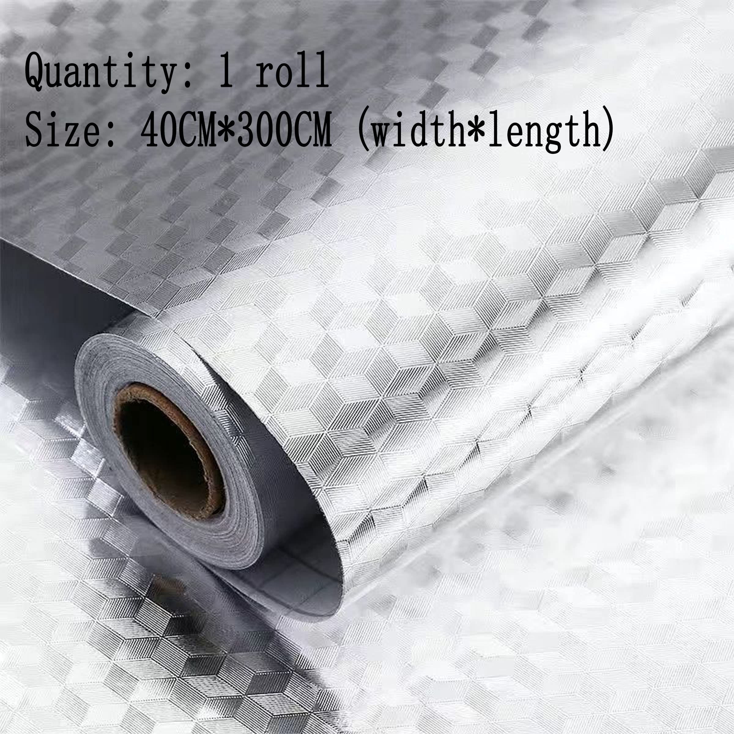 1 Roll Kitchen Sticker Wallpaper, Kitchen Sticker Self Adhesive Kitchen Foil Sticker Oil and Waterproof Cooktop Sticker Suitable for Cabinet countertops and Drawer Liner Shelves. 15.7x118in