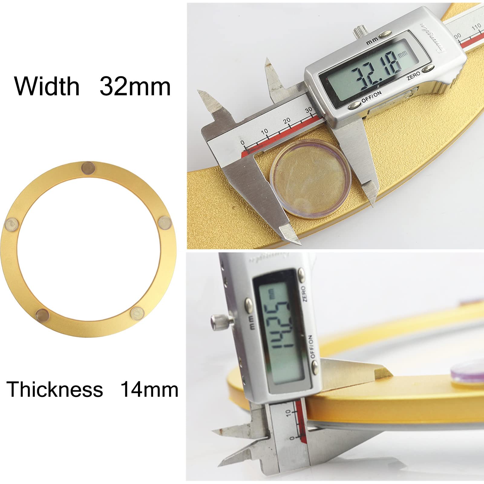 Cold Rolled Steel Lazy Susan Bearing - Swivel Base Gold, With Soft Rubber Pad, Prevents Offset, Strong Suction, Thickness 14mm, Robust And Durable, Rotating Bearing Turntable