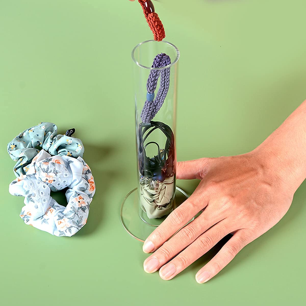 ByKen Jewelry 2PCS Acrylic Scrunchie Holder Organizer?Hair Ties Display stand,Organizer for Bracelets Bangle Watchs