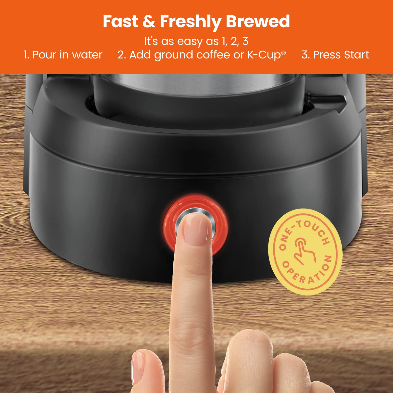 Chefman Single Serve Coffee Maker: K-Cup & Ground Compatible, Single Cup 6-14 oz Portable Drip Coffee Machine with Filter - Perfect for College & Coffee Lovers