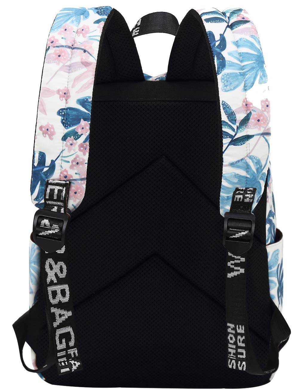 Mairle Lightweight School Bag Travel Backpack with Laptop Compartment For Teen Girls , Flowers and Leaves