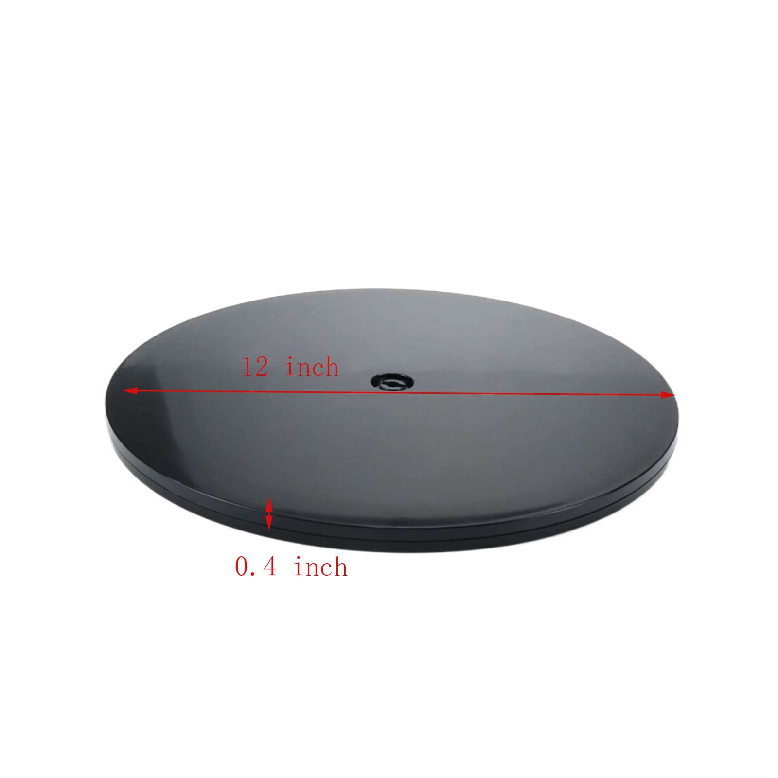 Turntable Organizer Smooth Ball Bearing Rotating Tray Geesatis 12" Acrylic Lazy Susan Plate for Kitchen Base Turn Dining Table, Black