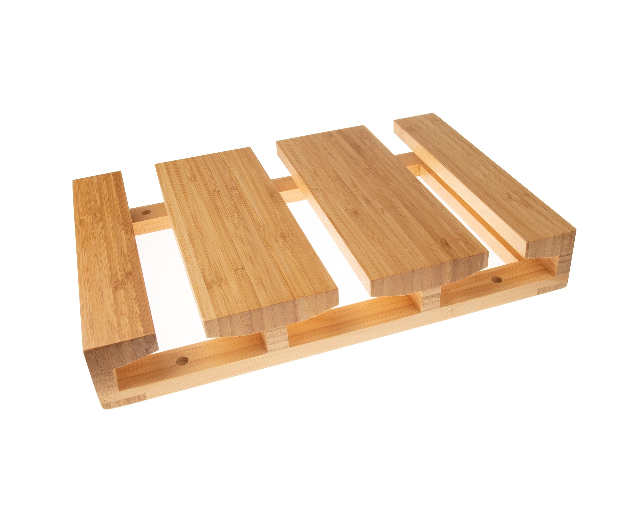 Mateda Bamboo Wine Glass Holder, Under Cabinet Hanging Stemware Display Rack