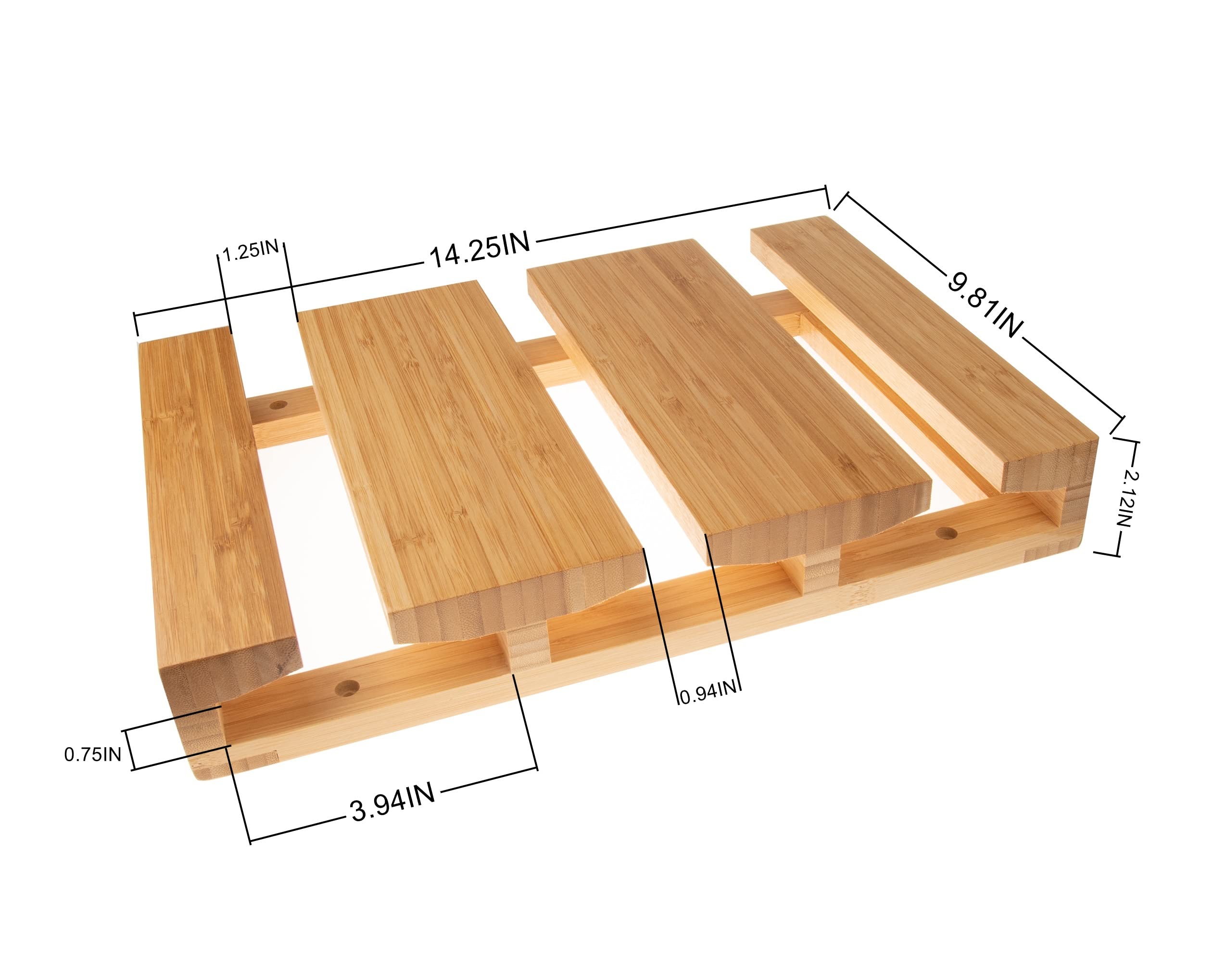 Mateda Bamboo Wine Glass Holder, Under Cabinet Hanging Stemware Display Rack