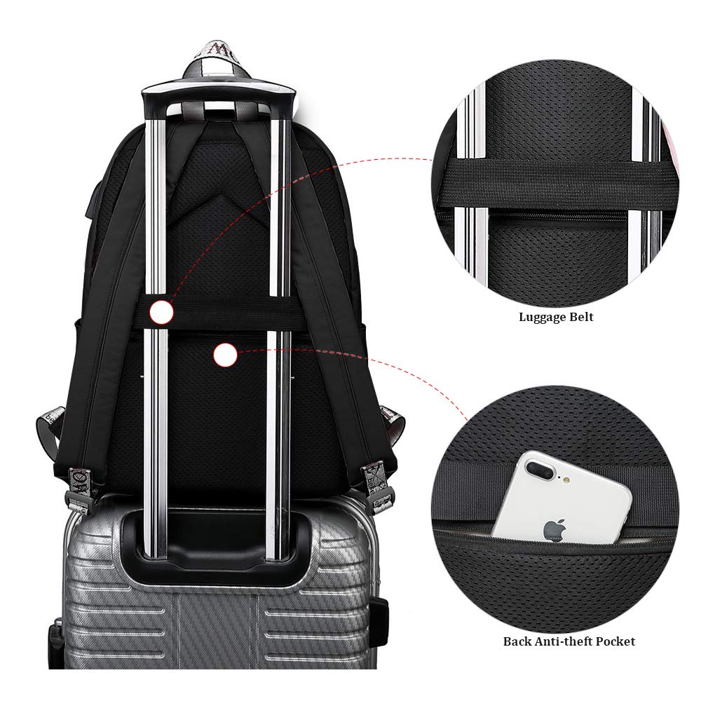 SHOULDCAT School Backpack for Girls Bookbags Laptop Backpack with USB Charging Port 15.6 Inch Laptop School Bag