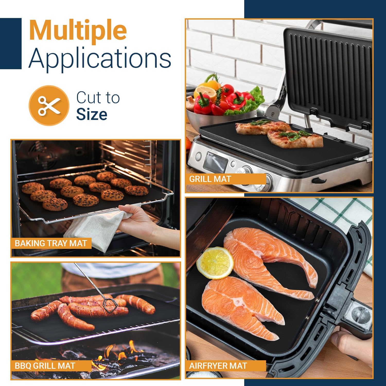 Oven Liners for Bottom of Oven - 3 Pack Large Heavy Duty Mats, 16.25”x23” Non-Stick Reusable Liner for Electric, Gas, Toaster Ovens, Grills - BPA & PFOA Free Kitchen Accessory to Keep Your Oven Clean