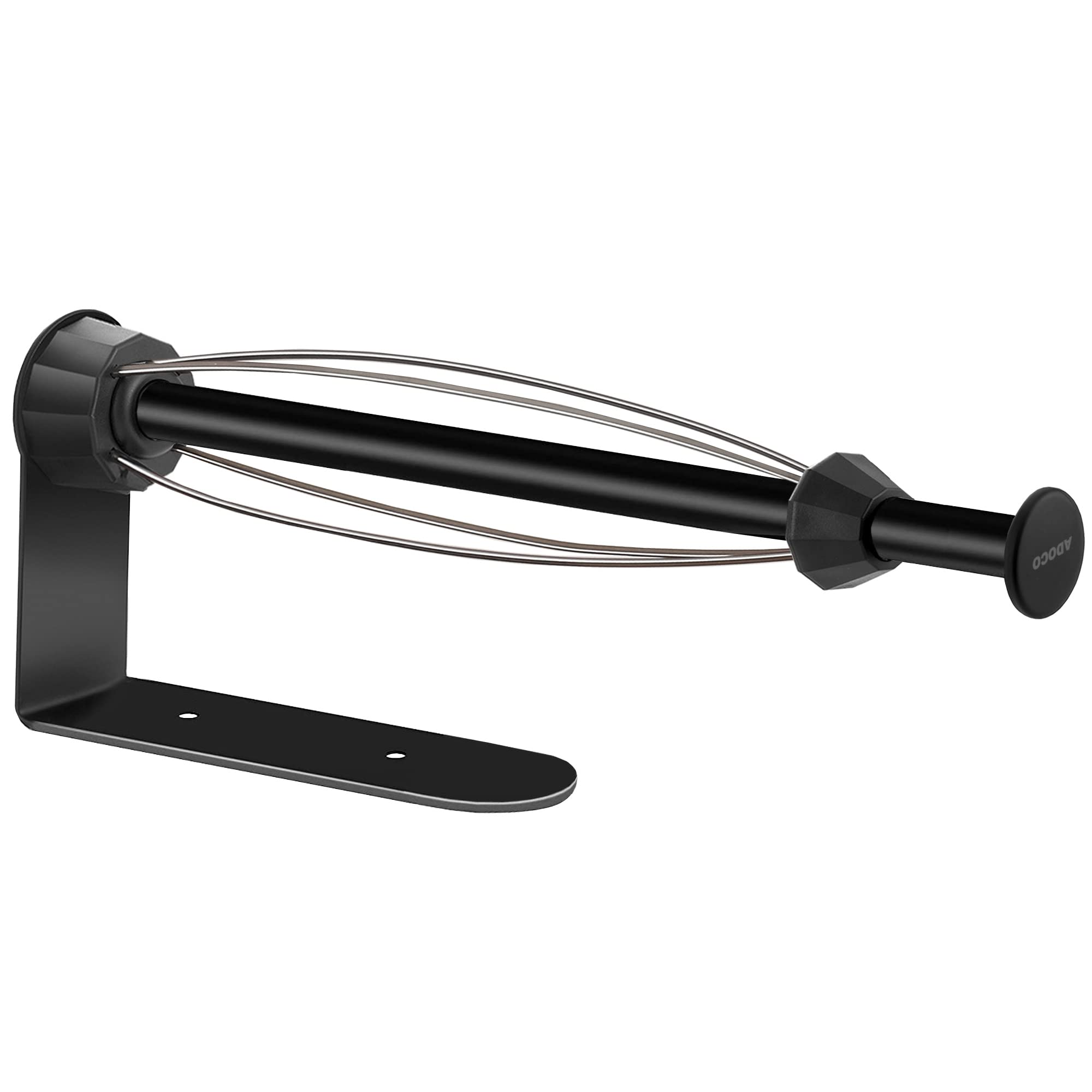 Adoco Paper Towel Holder Under Cabinet, Simply Tear Paper Towel Holder Countertop, Black Wall Mount Paper Towel Holder, Adhesive or Screw for Kitchen Bathroom