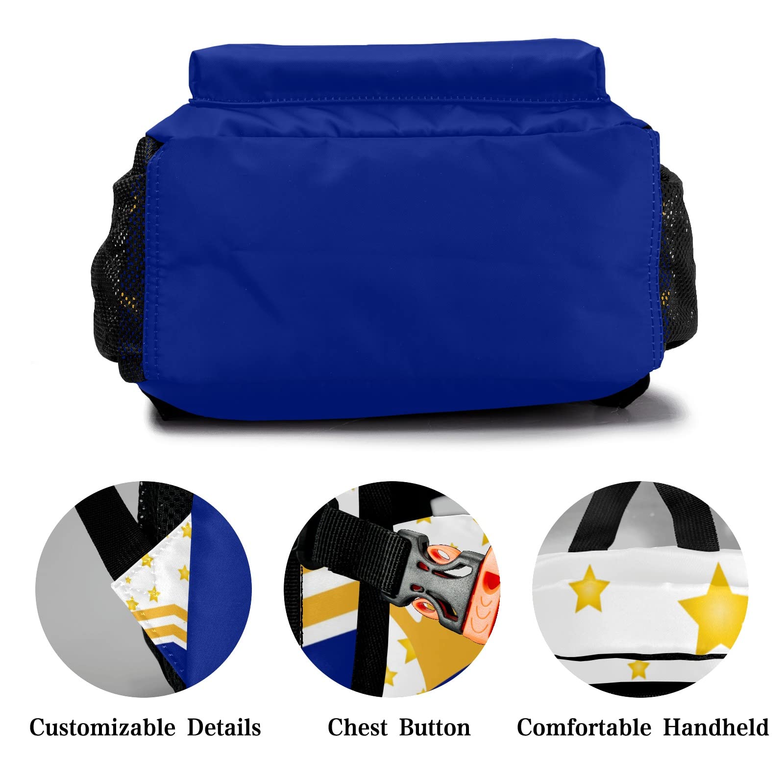 SunFancyCustom Custom Blue Gold Cheer Cheerleader Personalized Causual Shoulder Bag Sports Leisure Camping Backpack for Women Men