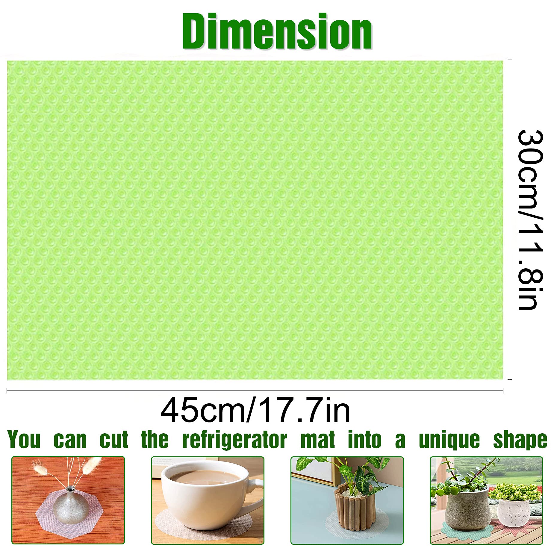 Theshai 8pcs Refrigerator Mats, Waterproof Non-Slip EVA Refrigerator Liner Pads, Can Be Cut Washable Fridge Mat, Also Great for Drawers Shelves Cabinets Storage Kitchen and Placemats