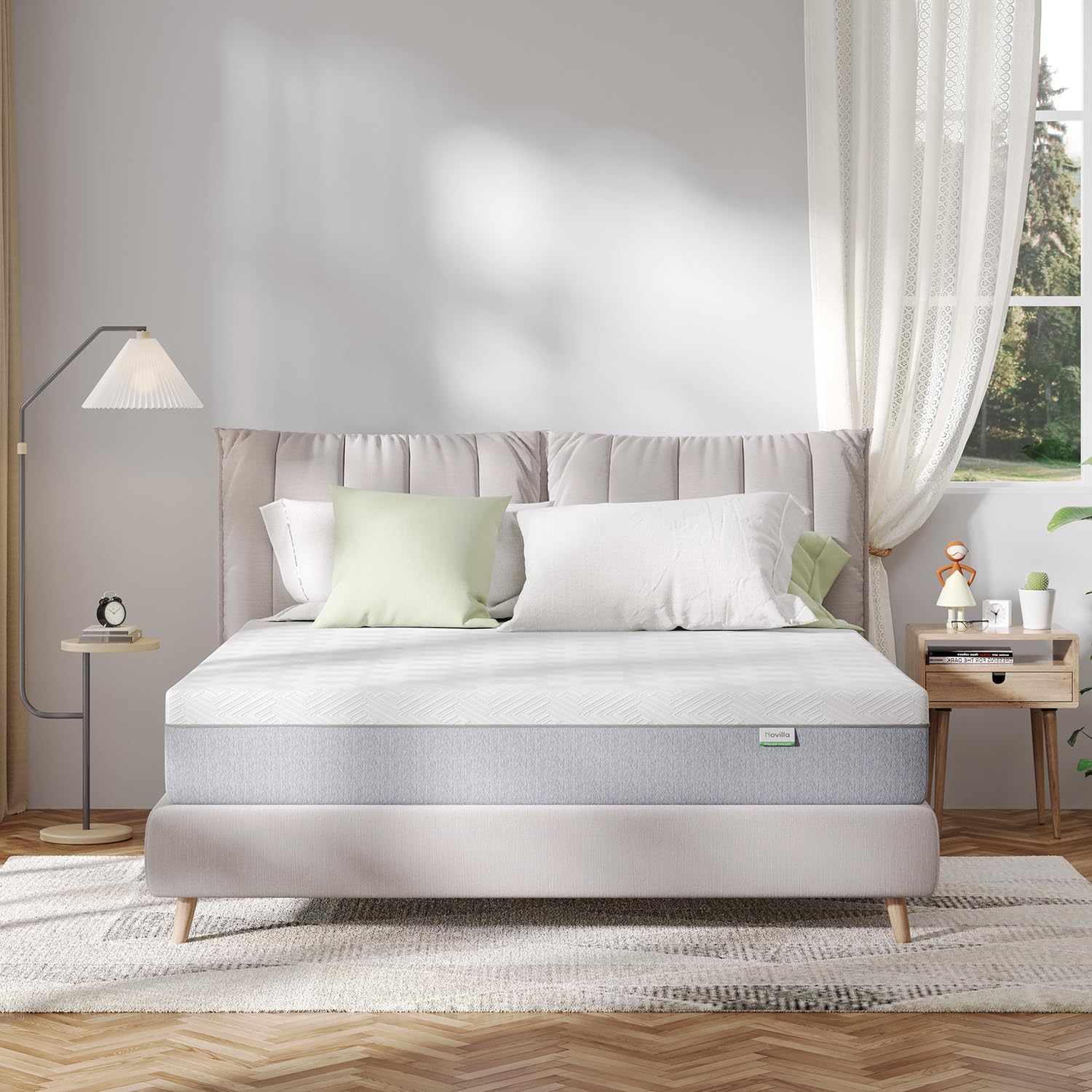 Novilla Queen Mattress, 10 inch Gel Memory Foam Queen Size Mattress for Cool Sleep & Pressure Relief, Medium Firm Bed Mattresses, Bliss