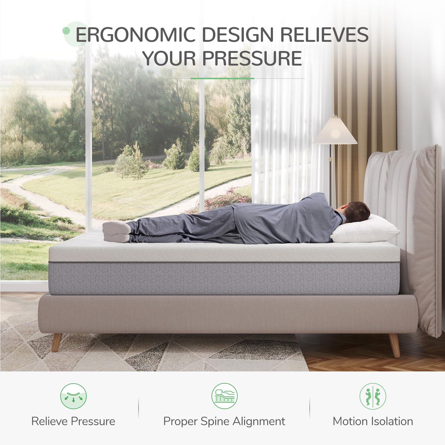 Novilla Queen Mattress, 10 inch Gel Memory Foam Queen Size Mattress for Cool Sleep & Pressure Relief, Medium Firm Bed Mattresses, Bliss
