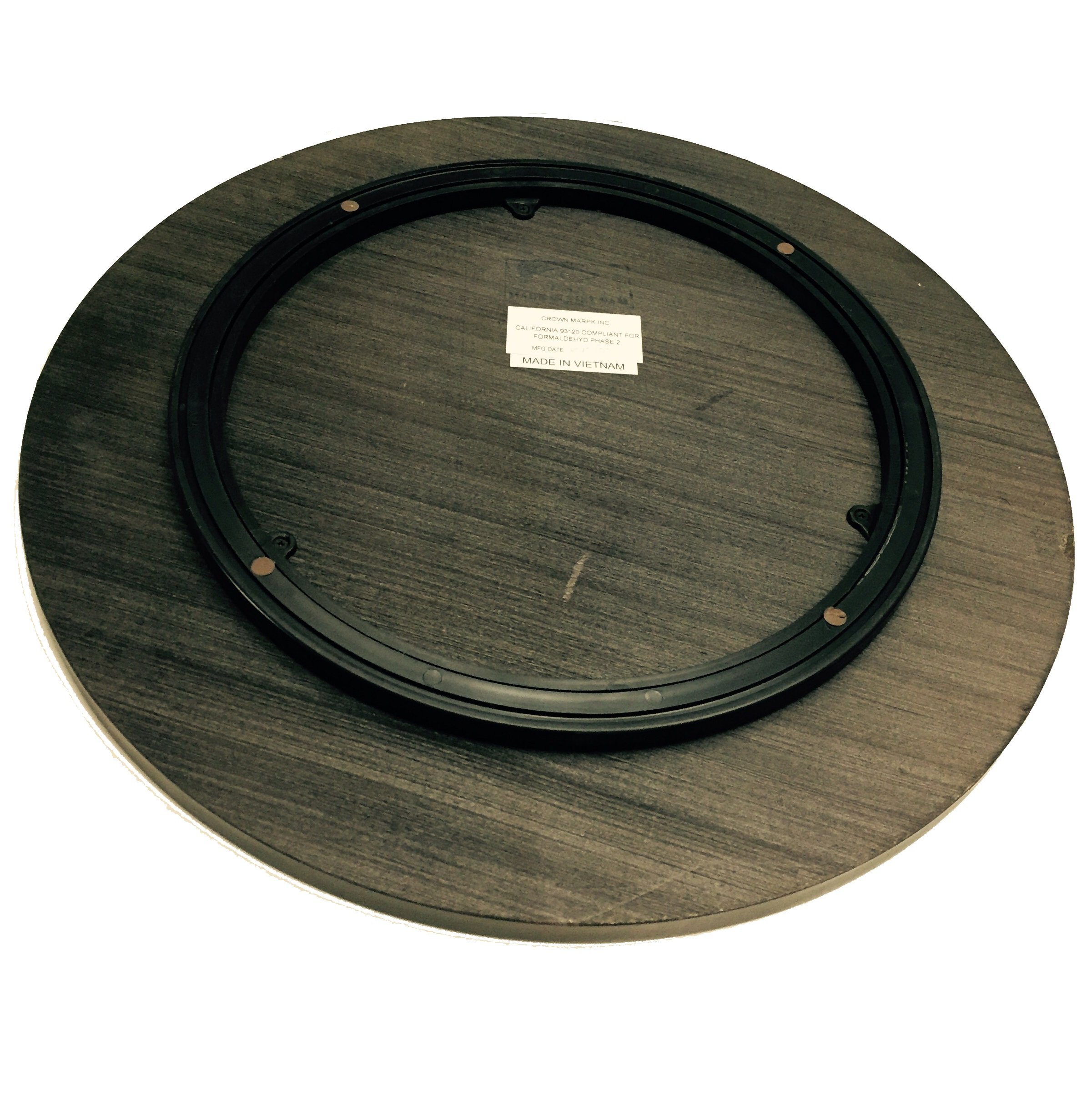 Container Furniture Direct 21 Inches Diameter Dark Brown Wood Rotating Turntable Lazy Susan 360 Swivel
