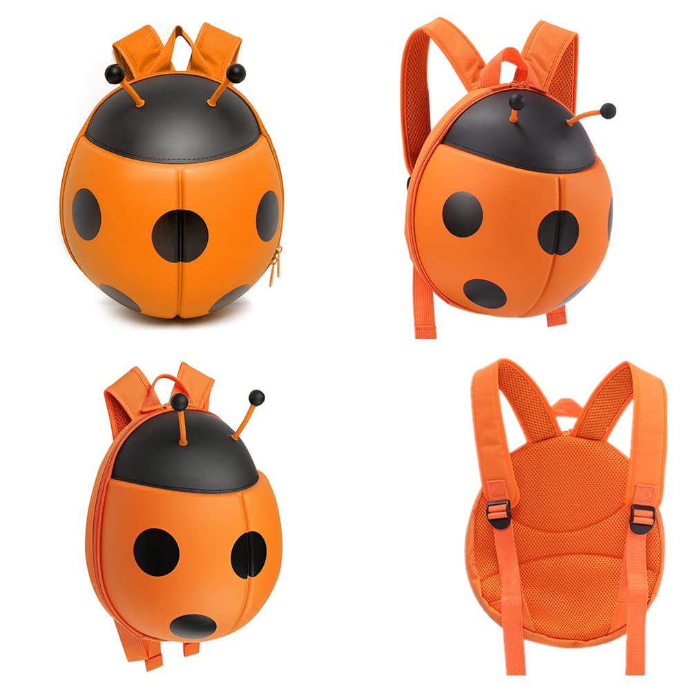 Kids happy Backpack for Unisex Toddler,Ladybug,Child Backpack for Girl and Boy Kindergarten(Orange)