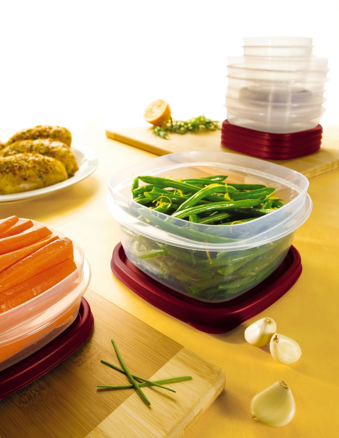 Rubbermaid Easy Find Lids Food Storage Containers, Racer Red, 42 Piece Set