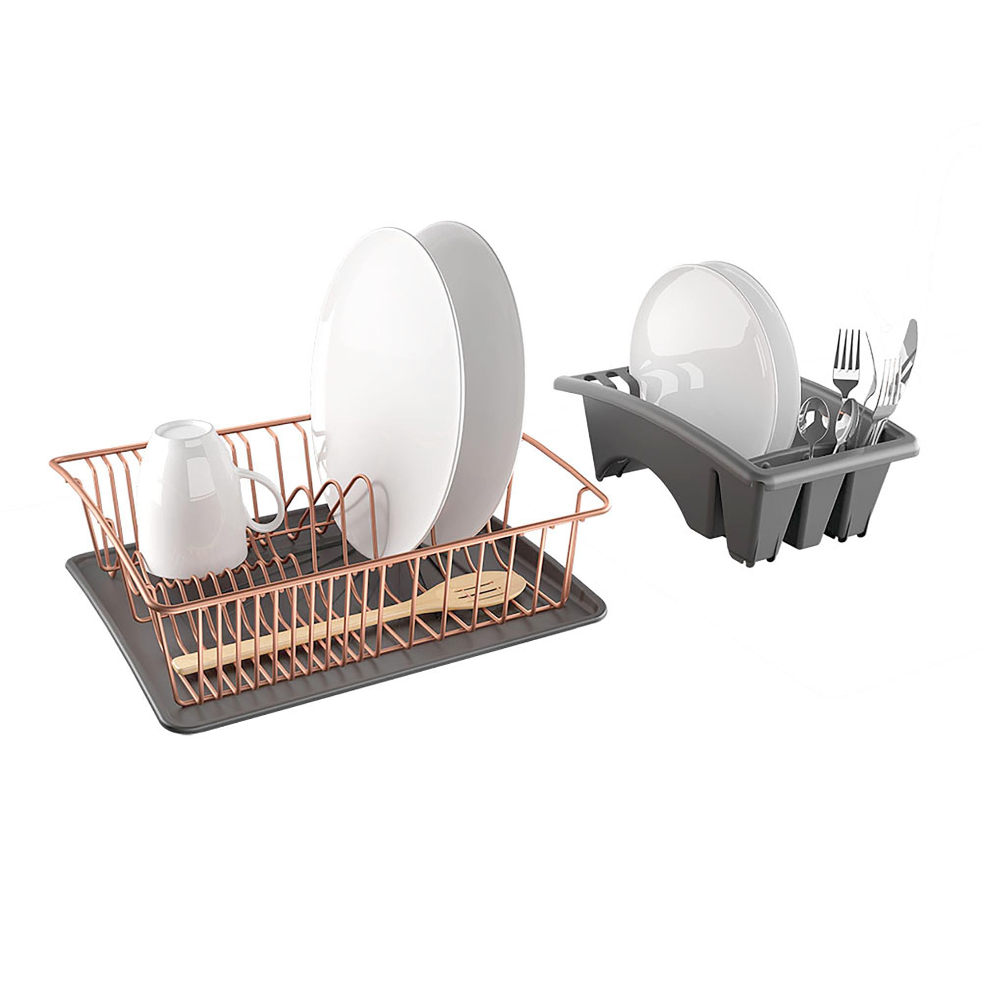 Metaltex Aquatex Copper Dish Drainer with Tray, Metal, Copper, 35x30x12 cm