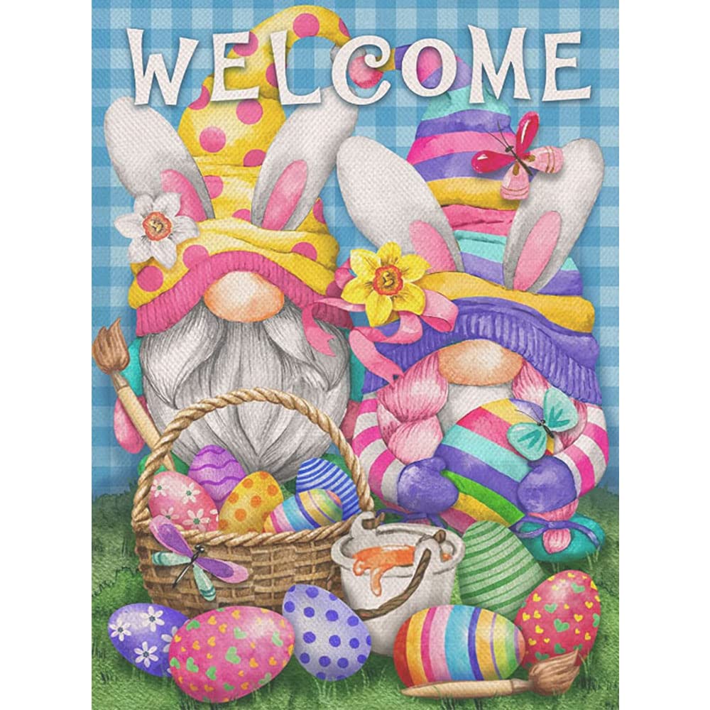 Gnomes Diamond Painting Kits for Adults -5D Diamond Art Kits Easter Full Drill Diamond Dots Paintings for Beginners, Round Paint with Diamonds Pictures Gem Art Painting Kits DIY Adult Crafts 12x16inch