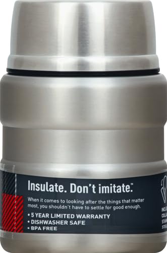 THERMOS Stainless King Vacuum-Insulated Food Jar with Spoon, 16 Ounce, Matte Steel