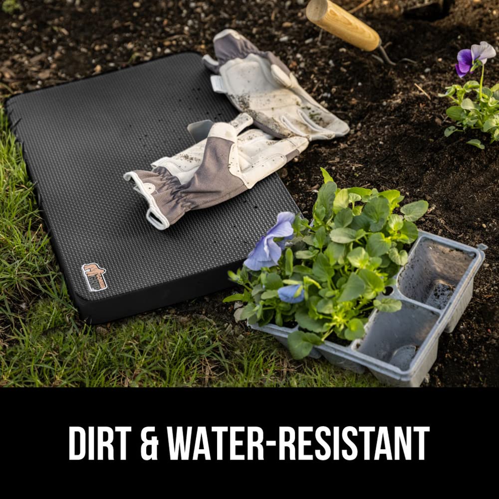 Gorilla Grip Extra Thick Water Resistant Comfortable Kneeling Pad, Provide Support for Knees, Durable Foam Cushion Knee Mat, For Gardening, Yoga, Mechanics, Baby Bath Time, 17.5 x 11 x 1.5, Black