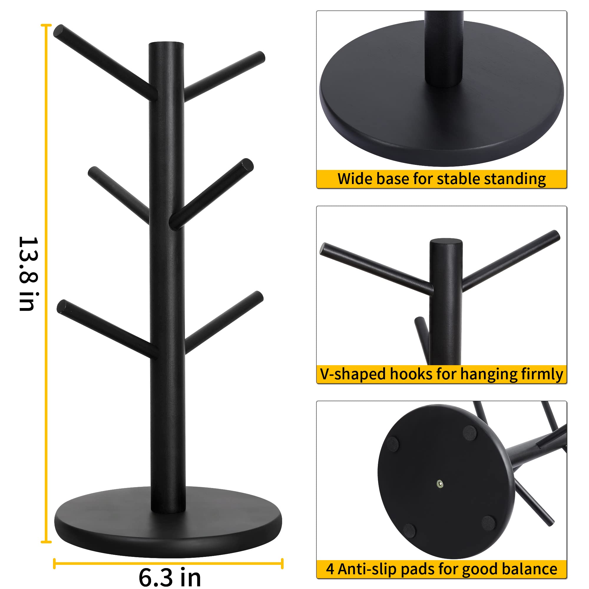 MyLifeUNIT Mug Holder Tree (Black)