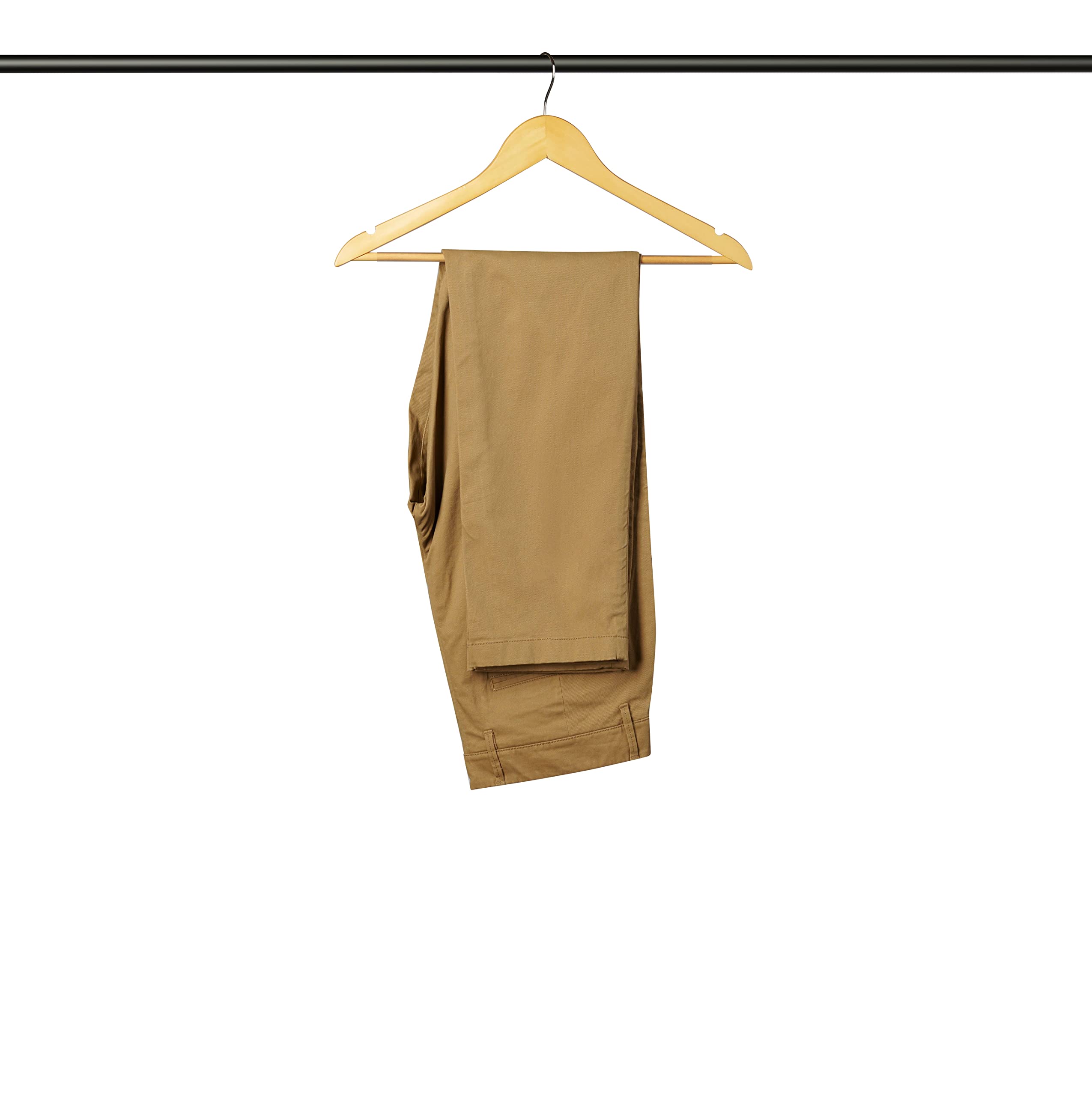 Solid Wood Suit Hangers - 20 Pack - with Non Slip Bar and Precisely Cut Notches - 360 Degree Swivel Chrome Hook - Natural Finish Super Sturdy and Durable Wooden Hangers