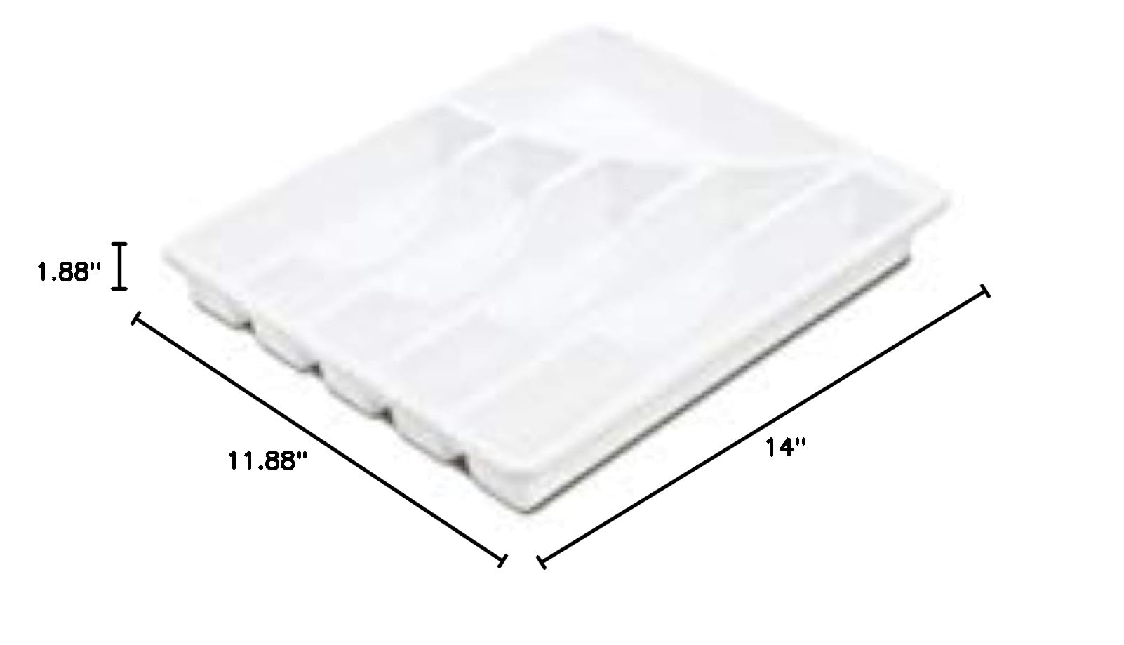 Sterilite 15758006 14" x 11.88" x 1.88" White 6 Compartment Cutlery Tray
