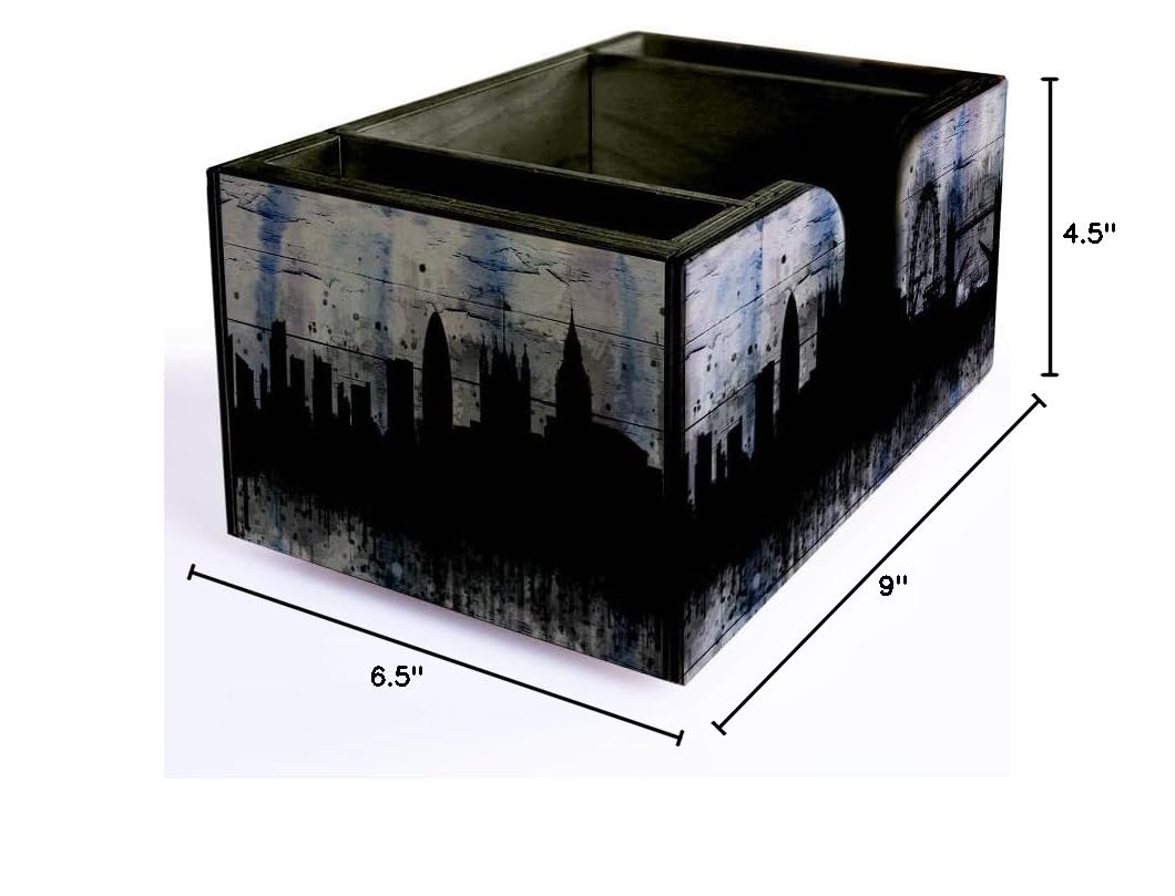 Bar Caddy - City Scene Design - 3 Compartment Caddy