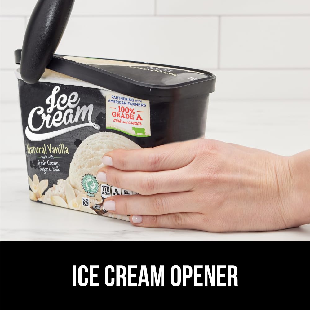 Gorilla Grip Large, Comfortable Handle, Heavy Duty Ice Cream Scoop, Professional Grade Scooper, Get Perfect Shape Scoops, Great for Spooning Frozen Hard Gelato and Sorbet, Cookie Dough, Melon, Gray