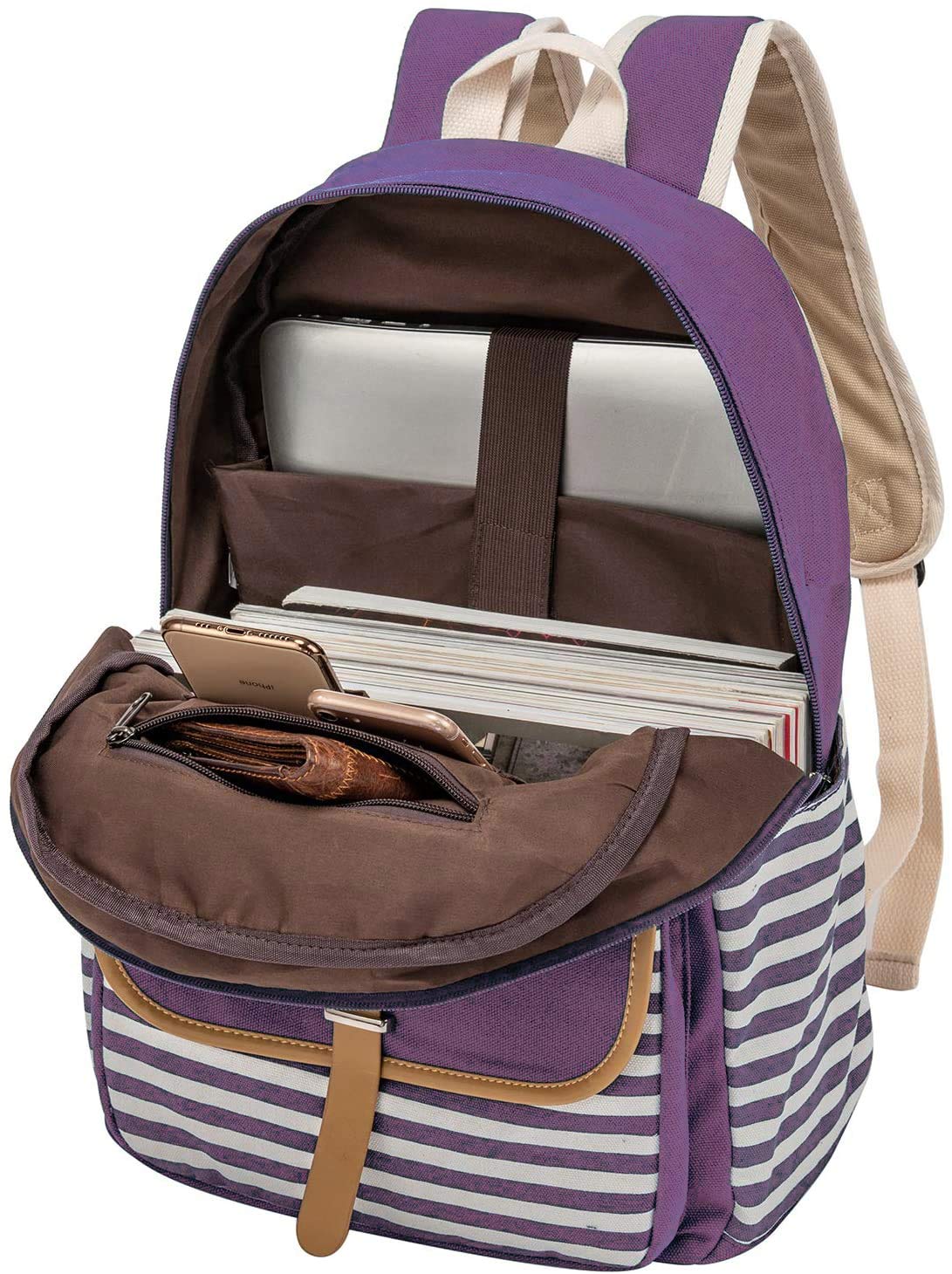 Backpack for Girls, Createy School Backpack Bookbags Causal Travel Canvas Rucksack Laptop Bag Canvas Girls Backpacks with Lunch Box and Pencil Case for Teens
