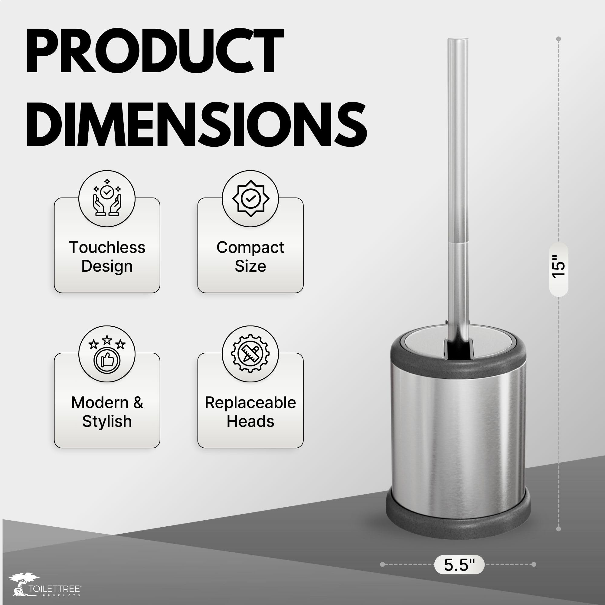ToiletTree Products Deluxe Toilet Brush with Lid