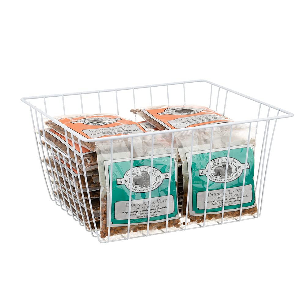 Freezer Storage Organizer Baskets, Household Refrigerator Chest Organization with Built-in Handles for Cabinets, Pantry, Closets, Bedrooms