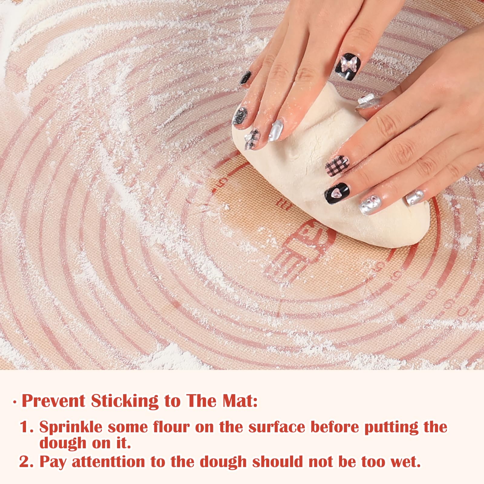 Non-slip Silicone Pastry Mat Extra Large with Measurements 28''By 20'' for Silicone Baking Mat, Counter Mat, Dough Rolling Mat,Oven Liner,Fondant/Pie Crust Mat By Folksy Super Kitchen Red
