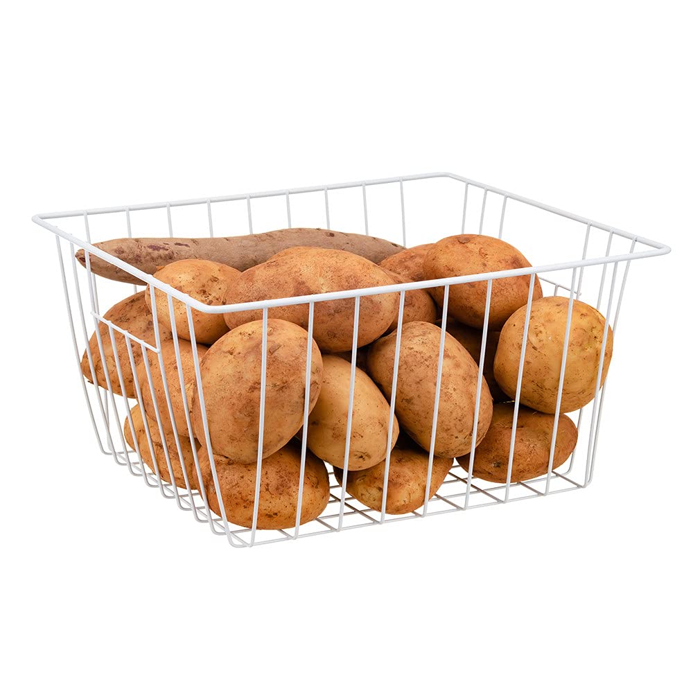 Freezer Storage Organizer Baskets, Household Refrigerator Chest Organization with Built-in Handles for Cabinets, Pantry, Closets, Bedrooms