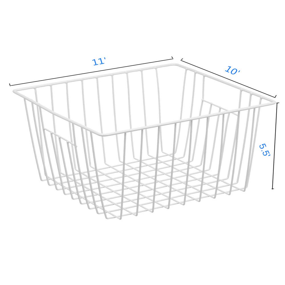 Freezer Storage Organizer Baskets, Household Refrigerator Chest Organization with Built-in Handles for Cabinets, Pantry, Closets, Bedrooms