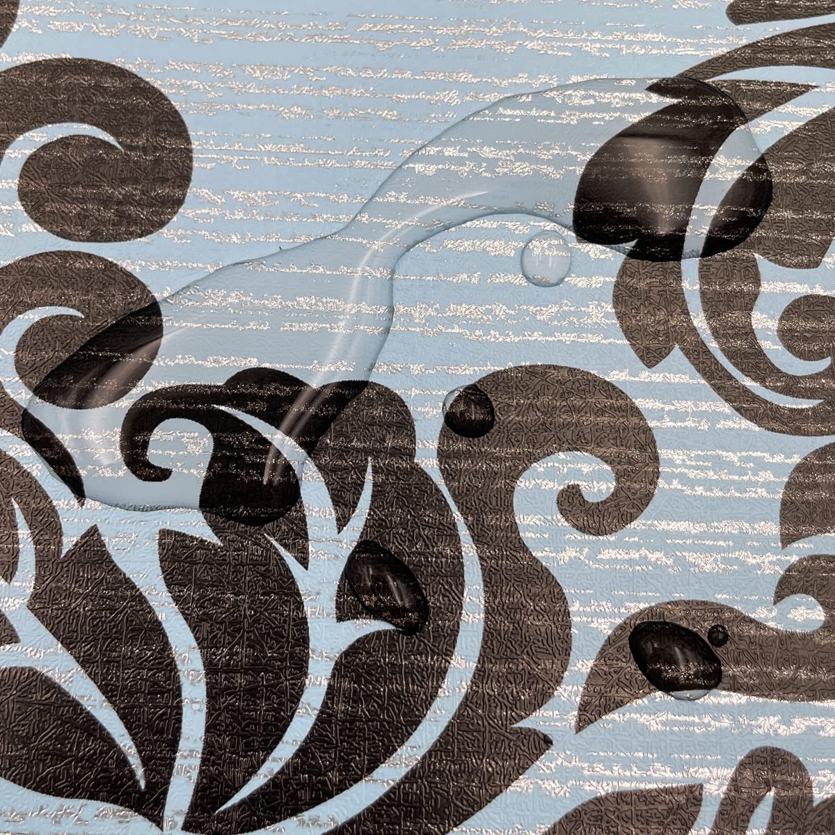 Yifely Black Damask Furniture Paper Self-Adhesive Shelf Liner Night Stand Decor Sticker 17.7 Inch by 9.8 Feet