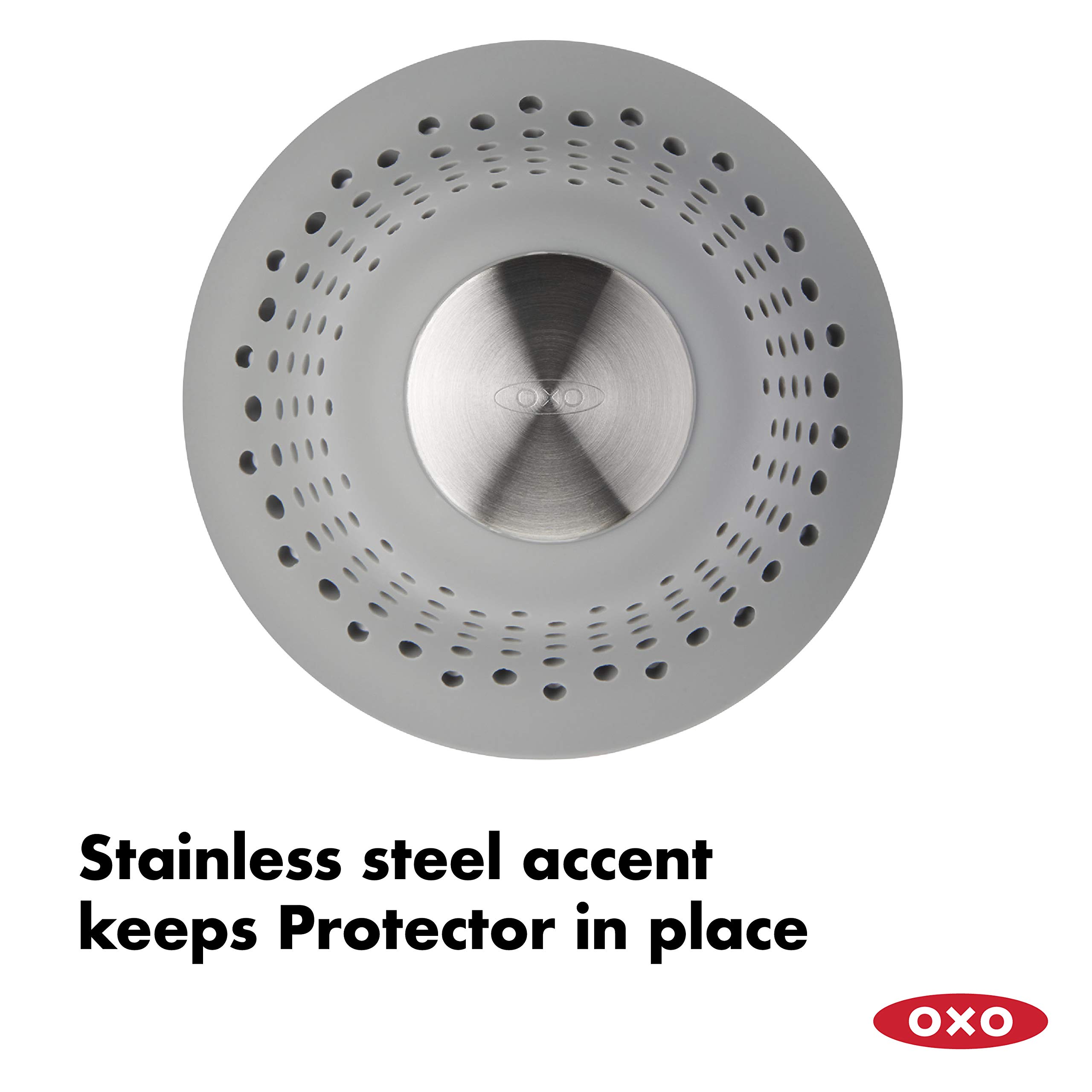 OXO Good Grips Silicone Shower & Tub Drain Protector, Gray