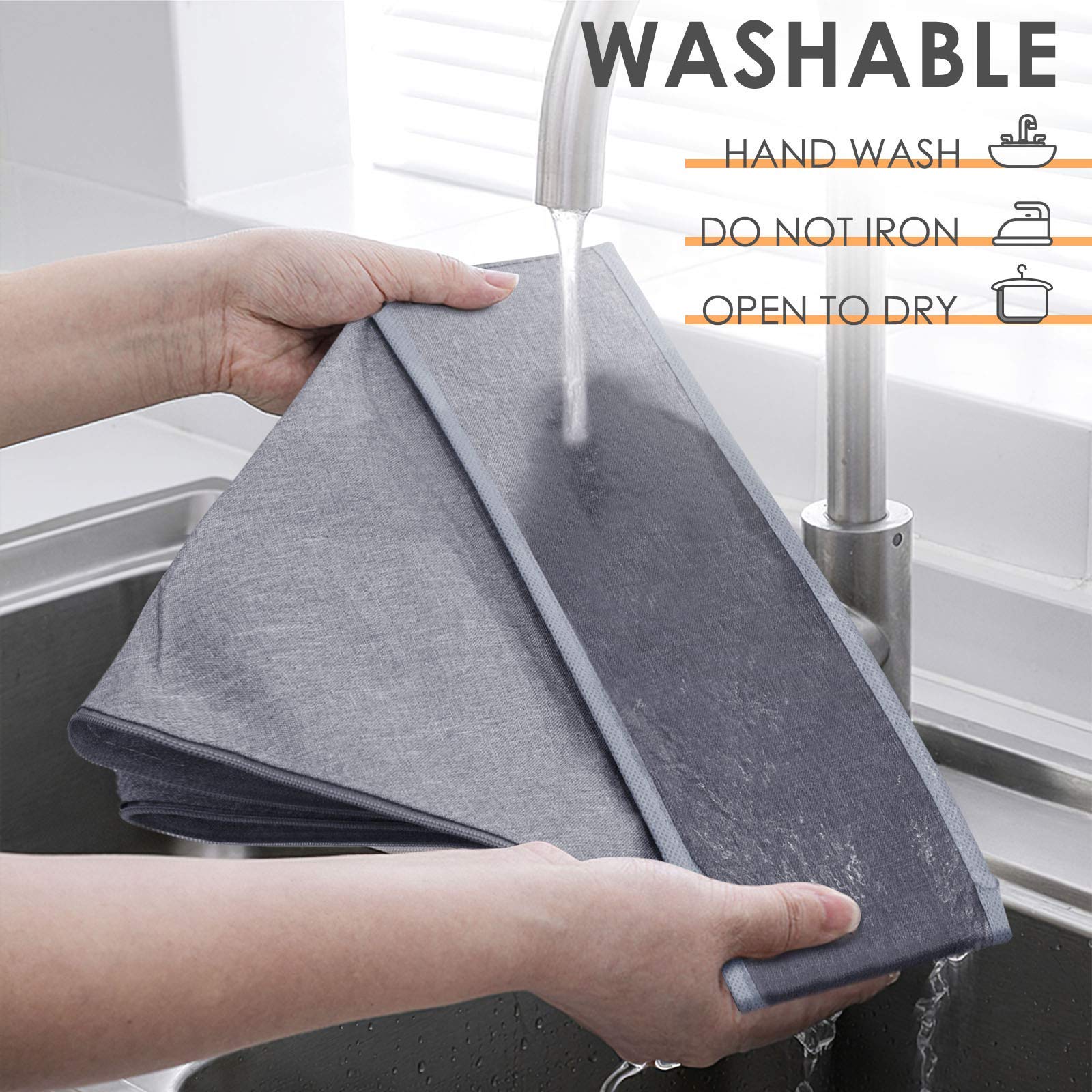 Criusia 3 Pack Sock Underwear Organizer Dividers, 64 Cell Drawer Organizers Fabric Foldable Cabinet Closet Organizers and Storage Boxes for Storing Socks, Underwear, Ties (16+24+24 Cell, Gray)