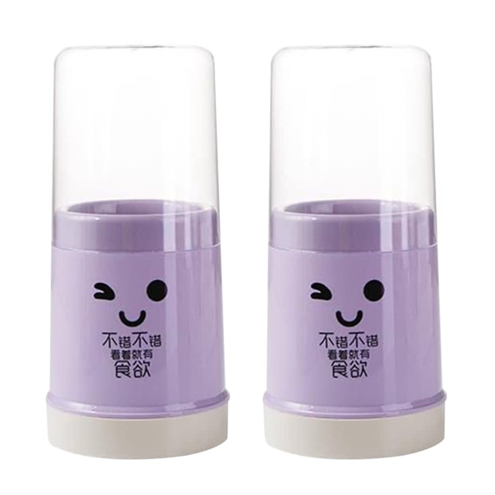 SOLUSTRE Kitchen Utensils Chopsticks Holder with Lid Cutlery Storage Holder Spoon Straw Basket Kitchen Tableware Organizer for Kitchen Countertop Purple 2pcs